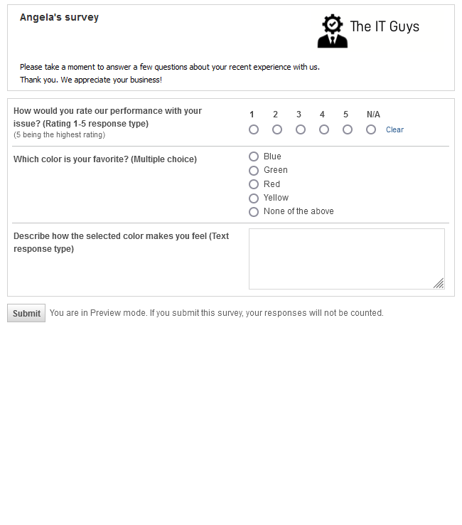 Adding or editing survey questions