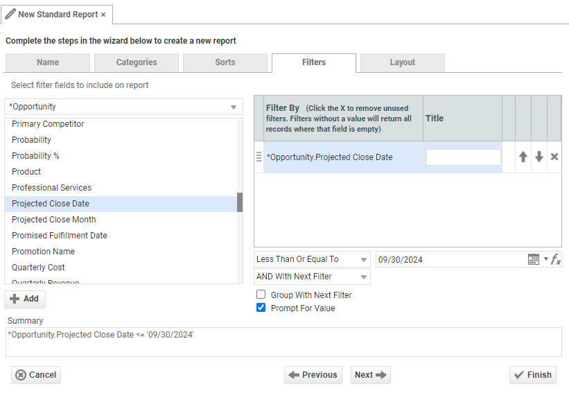 Creating a new LiveReport